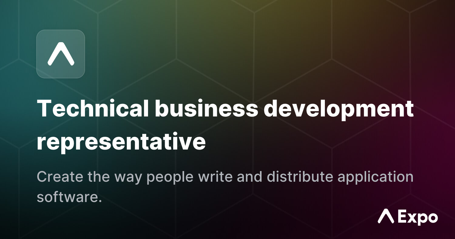 Technical business development representative — Expo