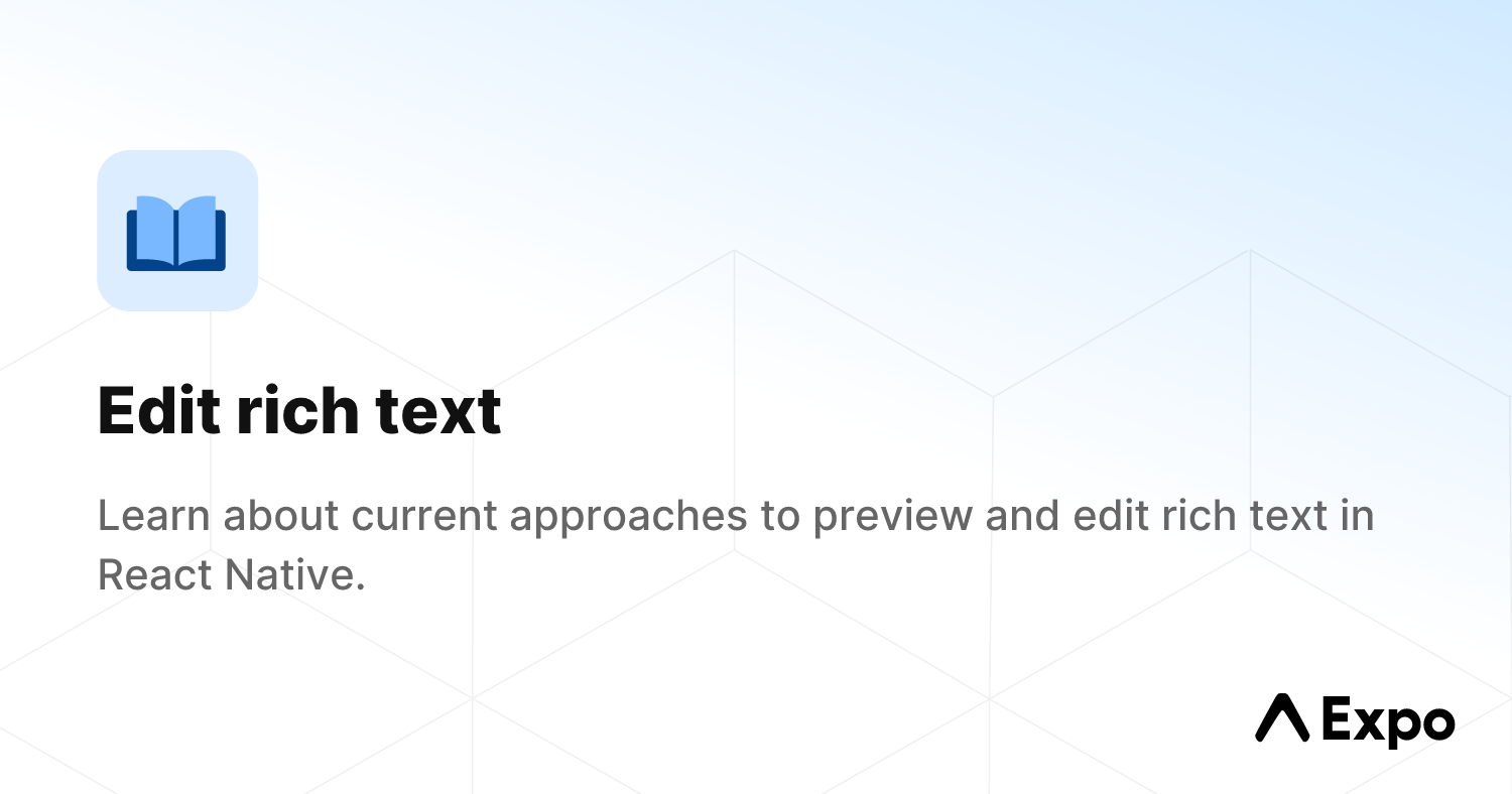 Edit rich text - Expo Documentation